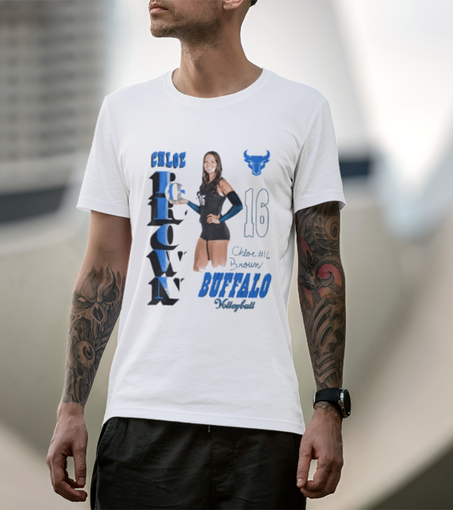 Chloe Brown Buffalo Volleyball Player Number 16 T-Shirt