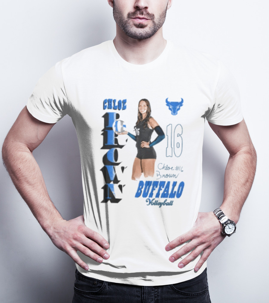 Chloe Brown Buffalo Volleyball Player Number 16 T-Shirt