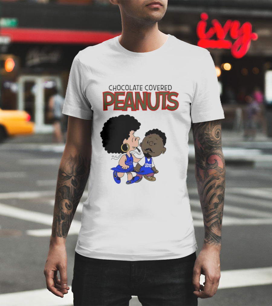 Chocolate Covered Peanuts Characters In Knicks Jerseys T-Shirt