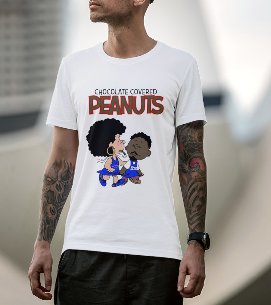 Chocolate Covered Peanuts Characters In Knicks Jerseys T-Shirt