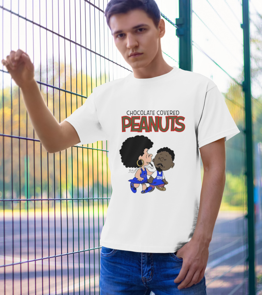 Chocolate Covered Peanuts Characters In Knicks Jerseys T-Shirt
