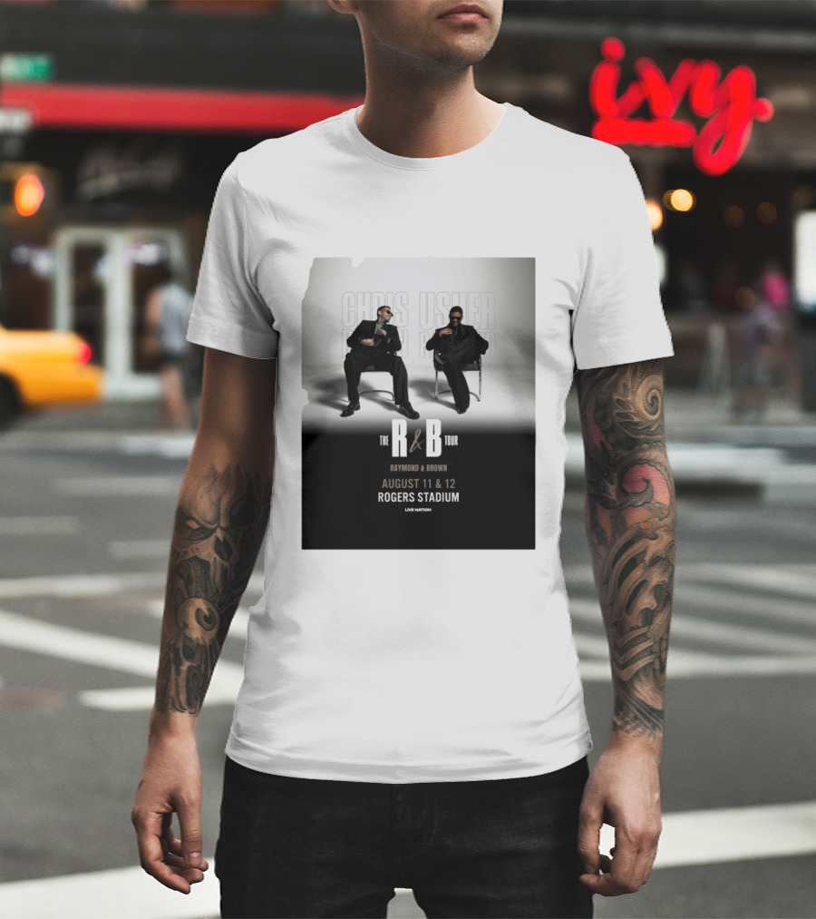 The R&B Tour Chris Usher Raymond Brown August 11 12 Rogers Stadium Live Nation T-Shirt