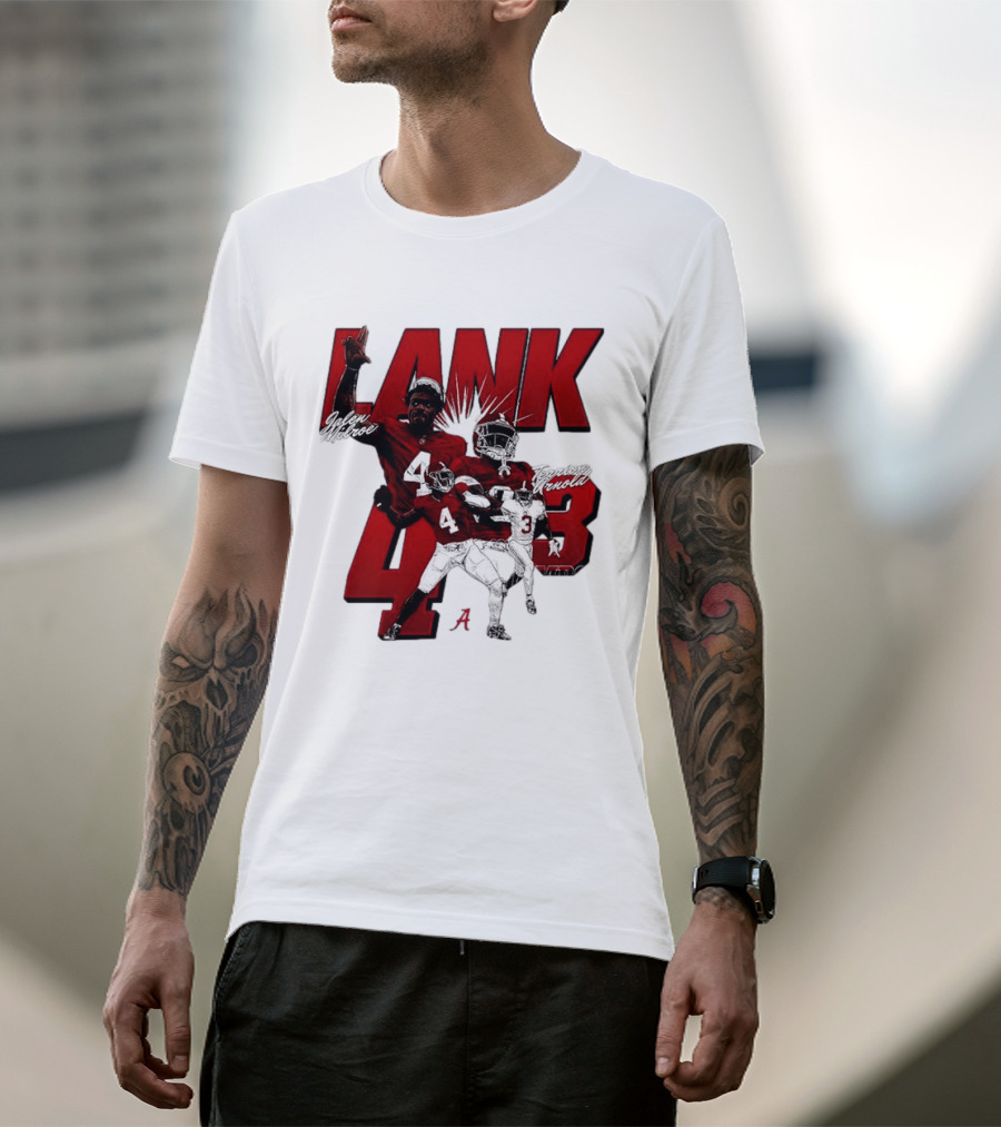 Alabama Crimson Tide Jalen Milroe Terrion Arnold Lank 4th 3 Football Caricature T-Shirt