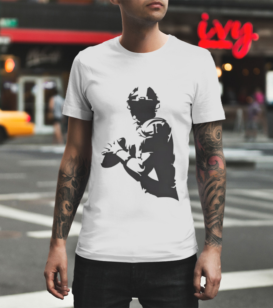 Quarterback Player Silhouette American Football Sports T-Shirt