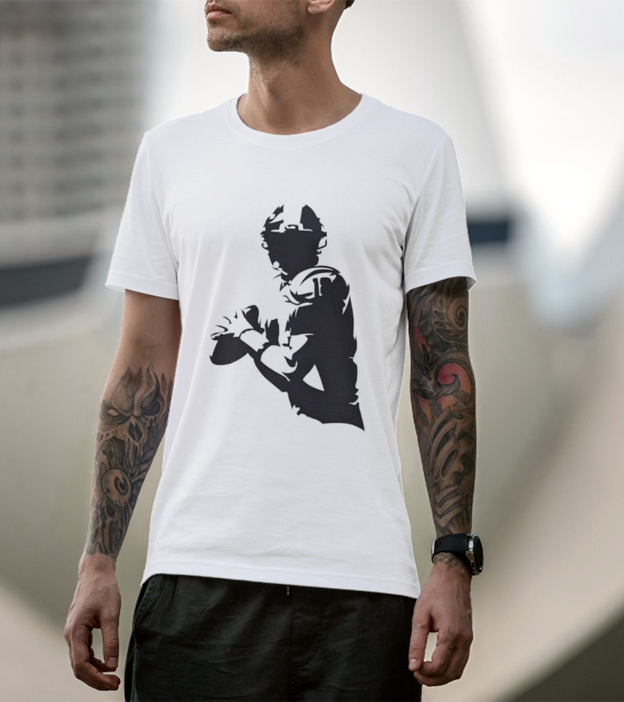 Quarterback Player Silhouette American Football Sports T-Shirt