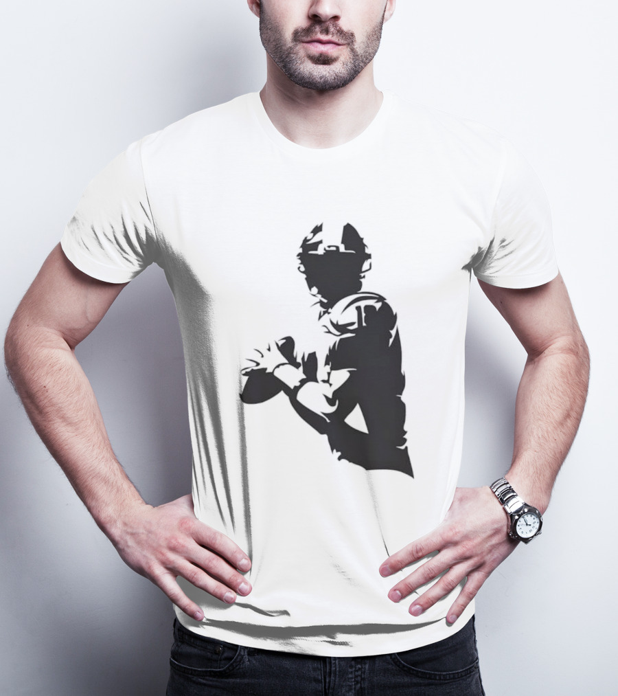 Quarterback Player Silhouette American Football Sports T-Shirt