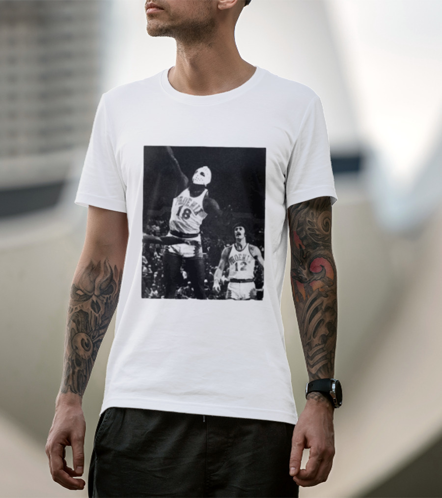 Curtis Perry Wearing Hockey Mask During Phoenix Suns NBA Game T-Shirt