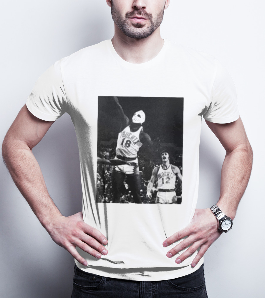 Curtis Perry Wearing Hockey Mask During Phoenix Suns NBA Game T-Shirt