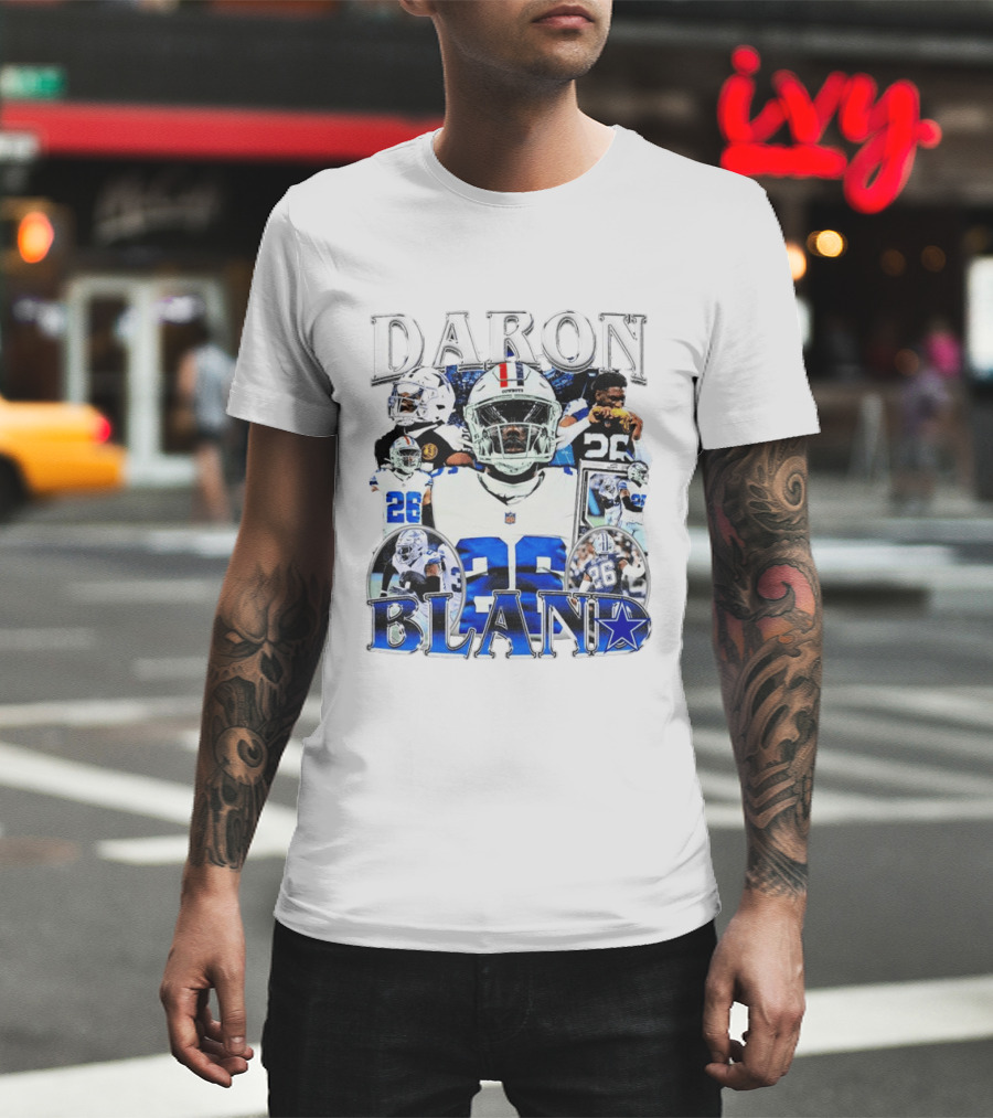 Daron Bland Dallas Cowboys 26 NFL Star Player Collage T-Shirt