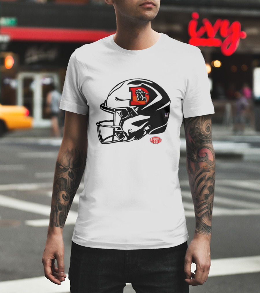 Denver Broncos Vintage D Snowcapped Helmet T-Shirt