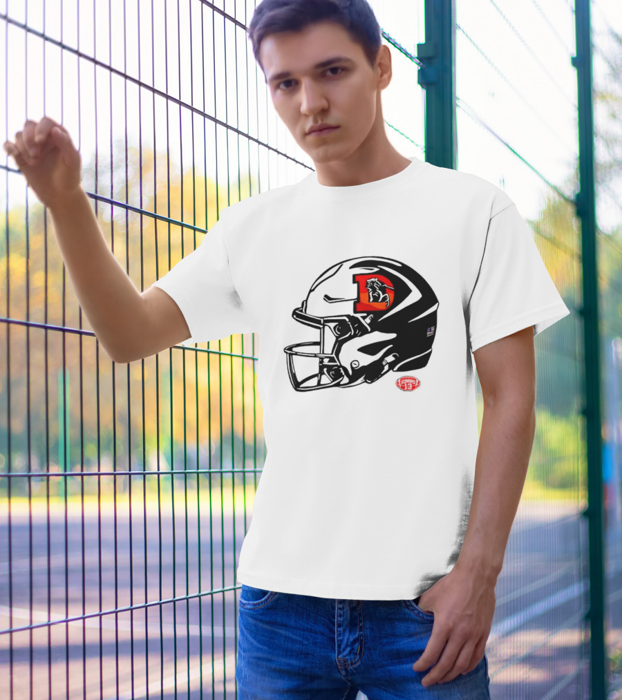 Denver Broncos Vintage D Snowcapped Helmet T-Shirt