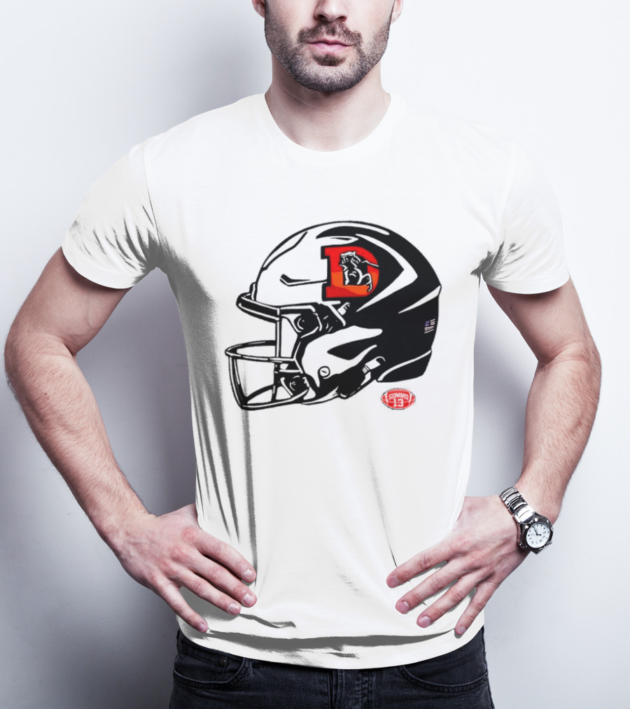 Denver Broncos Vintage D Snowcapped Helmet T-Shirt