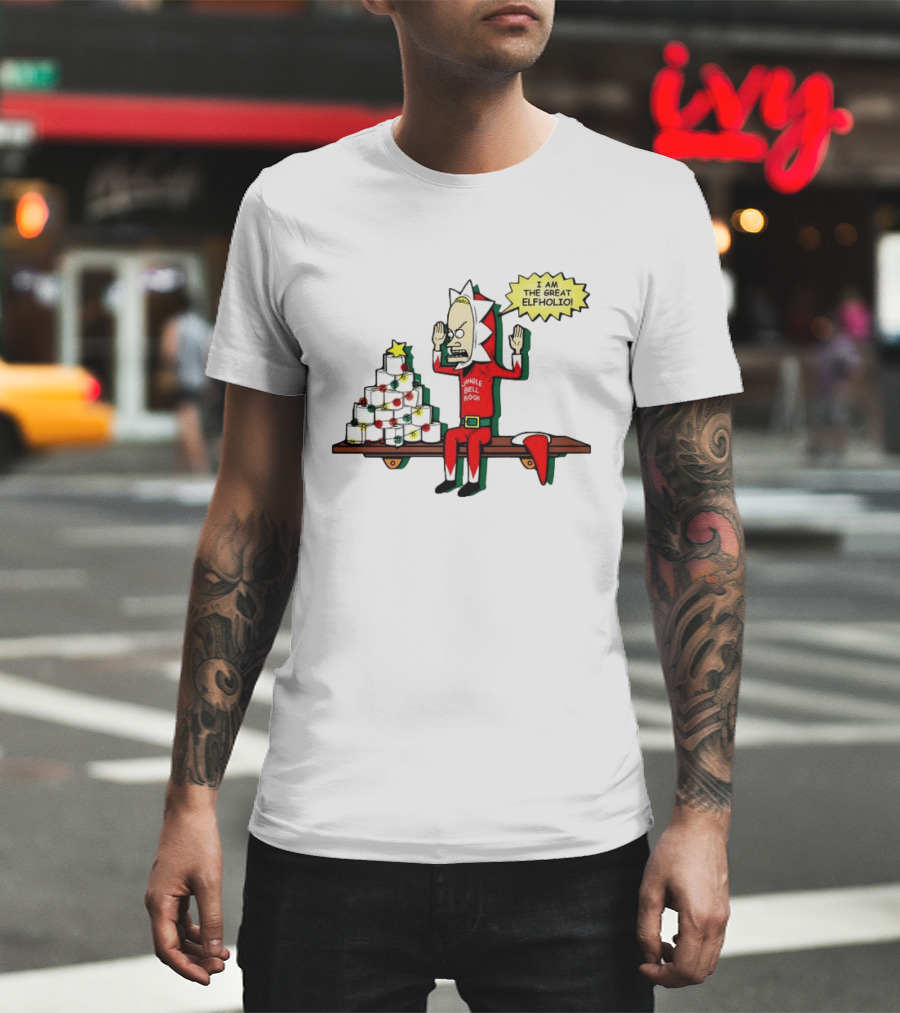 Beavis Jingle Bell Rock I Am The Great Elfholio Christmas T-Shirt