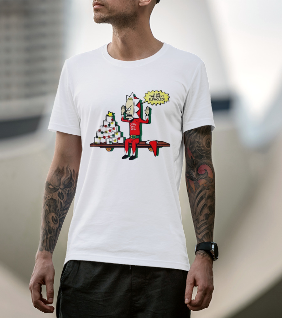 Beavis Jingle Bell Rock I Am The Great Elfholio Christmas T-Shirt
