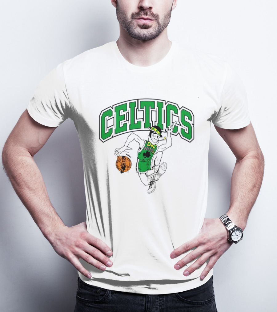 Boston Celtics Leprechaun Dancing Basketball St Patrick's Day Celebration T-Shirt