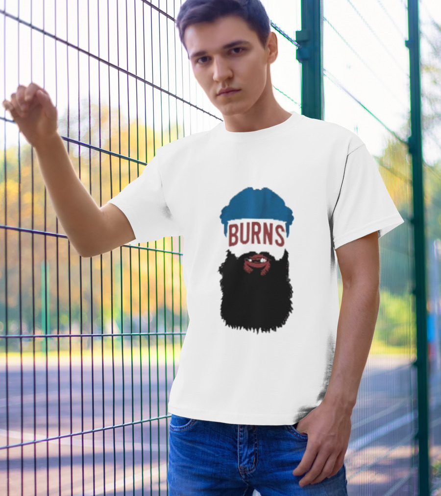 Brent Burns Beard Blue And Red Text Colorado Hockey Fan T-Shirt