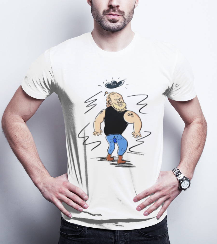 Brock Lesnar WWE Smackdown Cowboy Cartoon T-Shirt