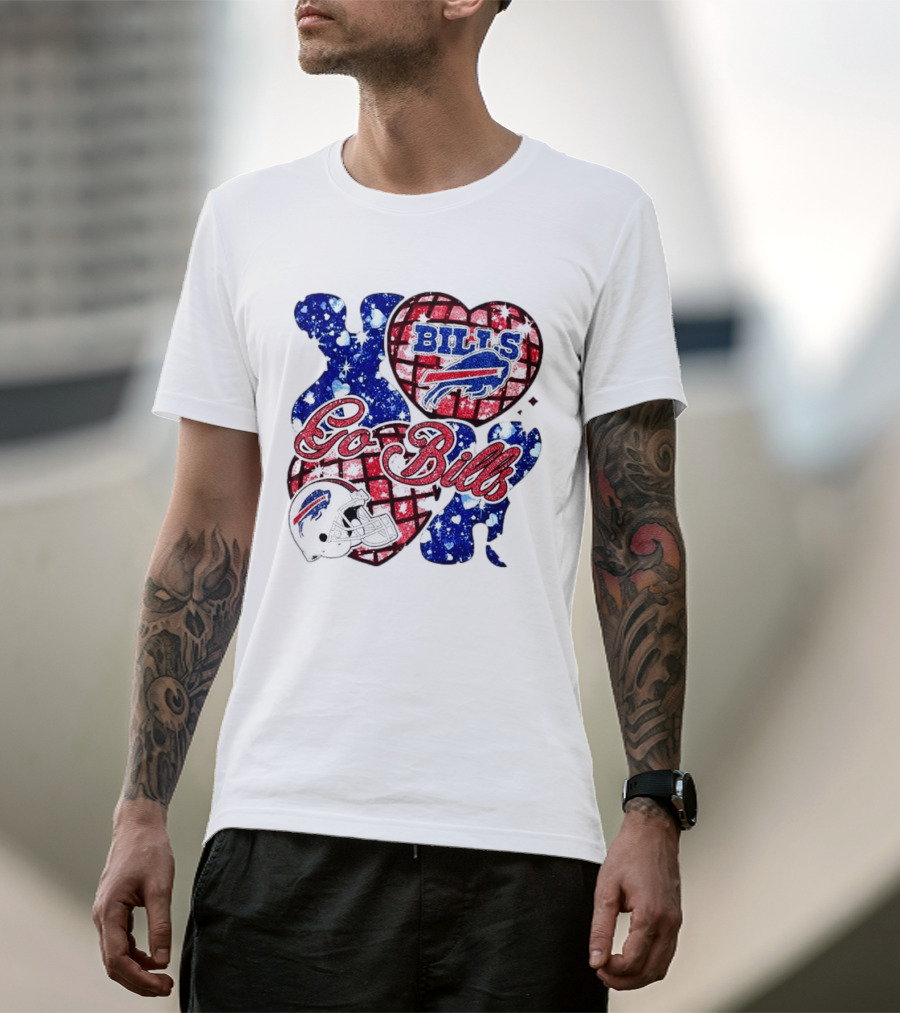 Buffalo Bills Go Bills Heart Valentine's Day Football T-Shirt