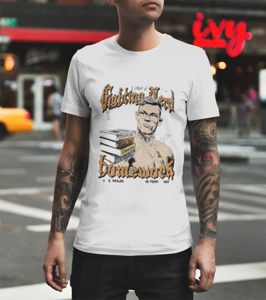 Caio Borralho Fighting Nerd Grappling Muay Thai Chemistry Homework Natural MMA T-Shirt