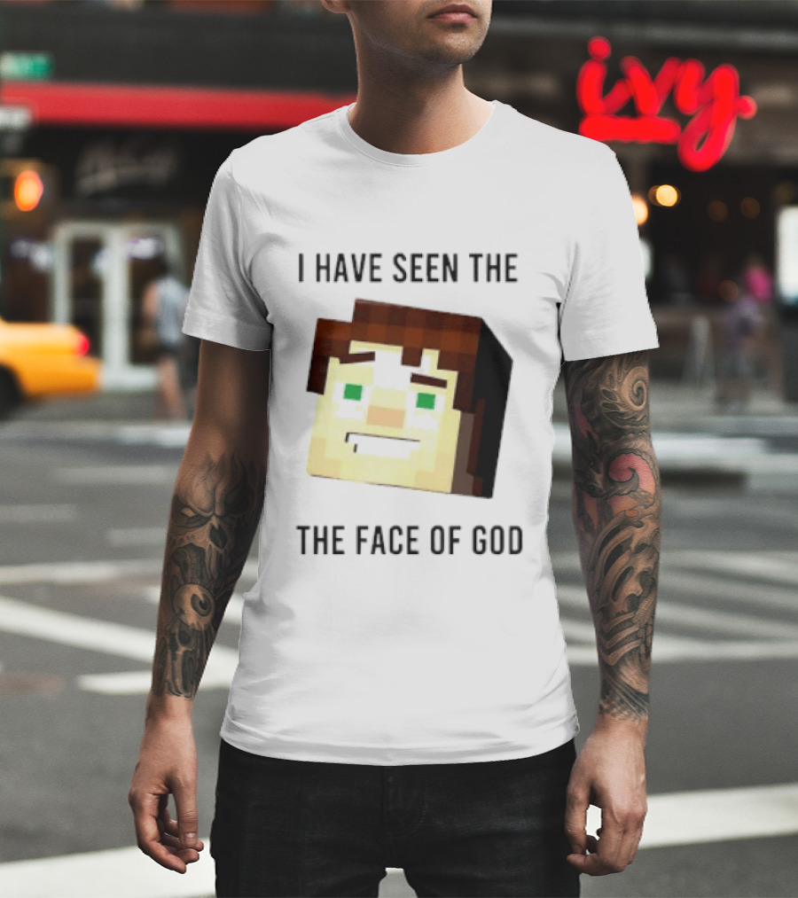 I Have Seen The Face Of God Minecraft Style Pixel T-Shirt