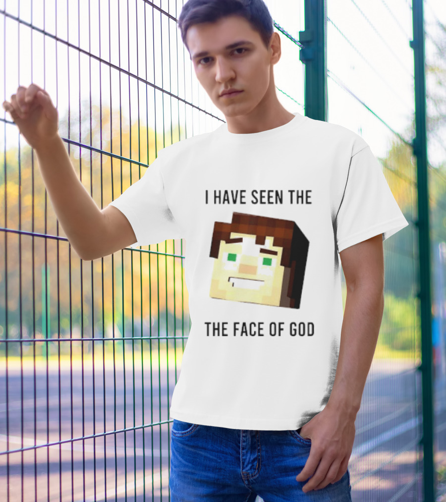 I Have Seen The Face Of God Minecraft Style Pixel T-Shirt