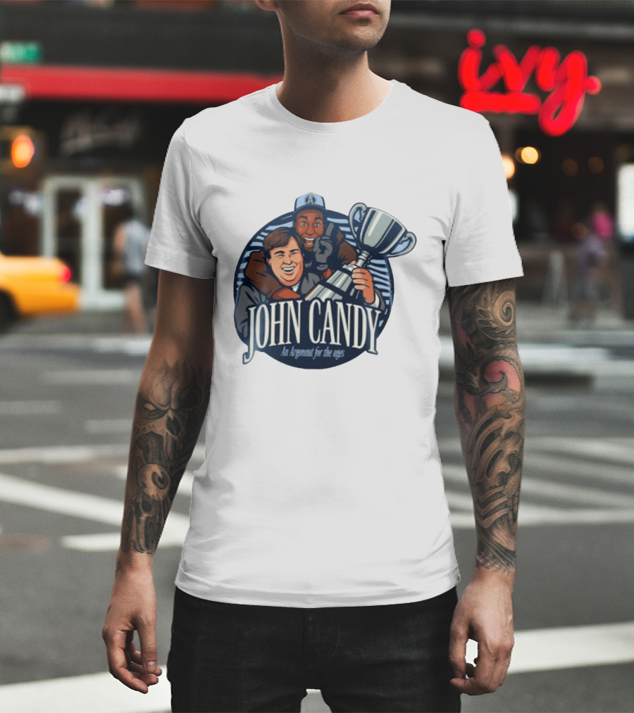John Candy CFL Argonaut Icon Holding Trophy T-Shirt
