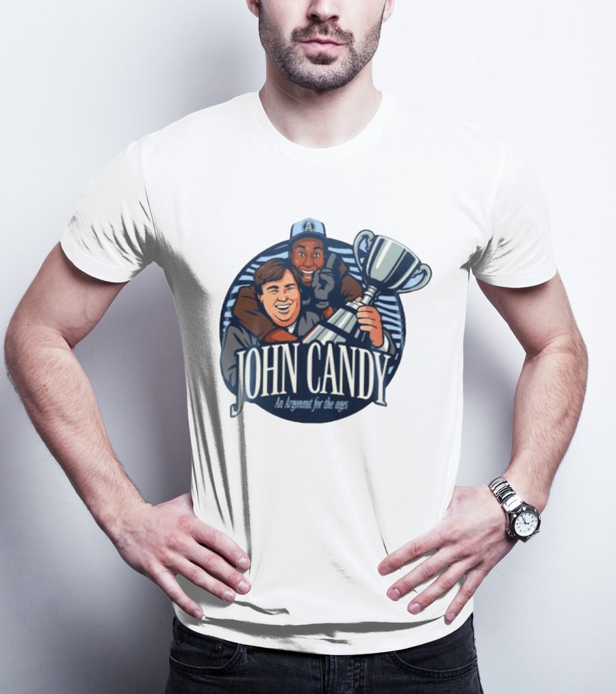 John Candy CFL Argonaut Icon Holding Trophy T-Shirt