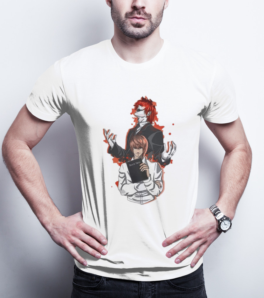 Light Yagami Raito And Ryuk Holding Death Note Anime T-Shirt
