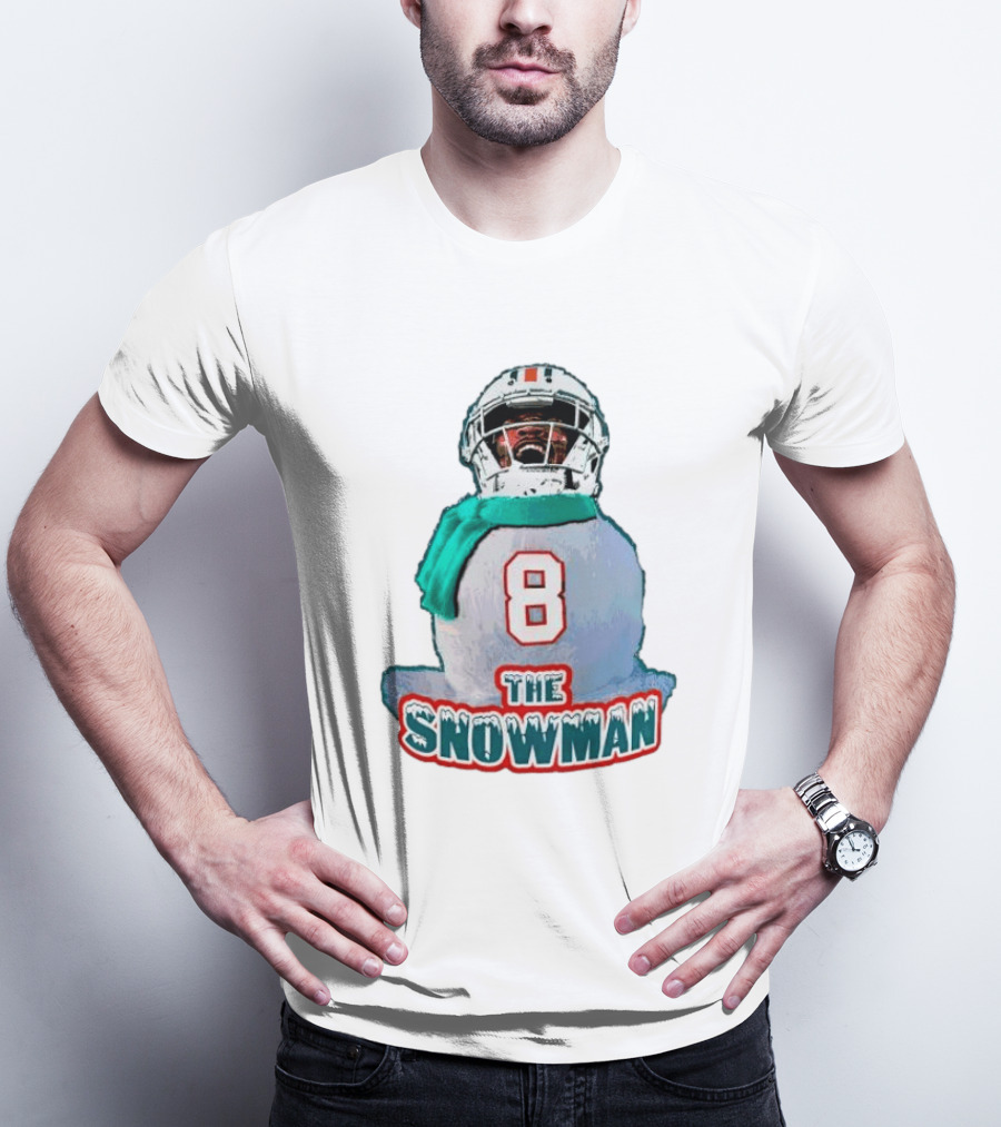 Miami Dolphins Jevon Holland 8 The Snowman Christmas T-Shirt