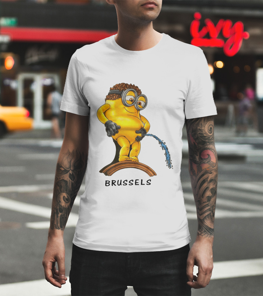 Brussels Pee Minion Parody Manneken Pis T-Shirt