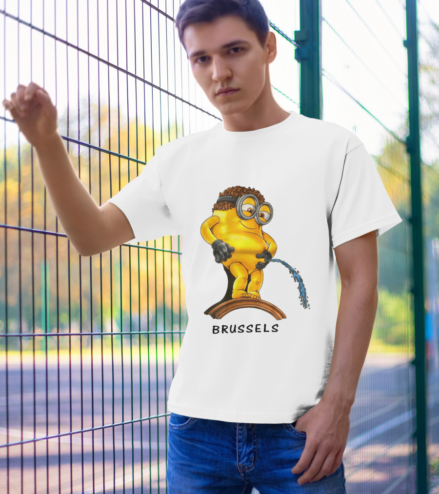 Brussels Pee Minion Parody Manneken Pis T-Shirt