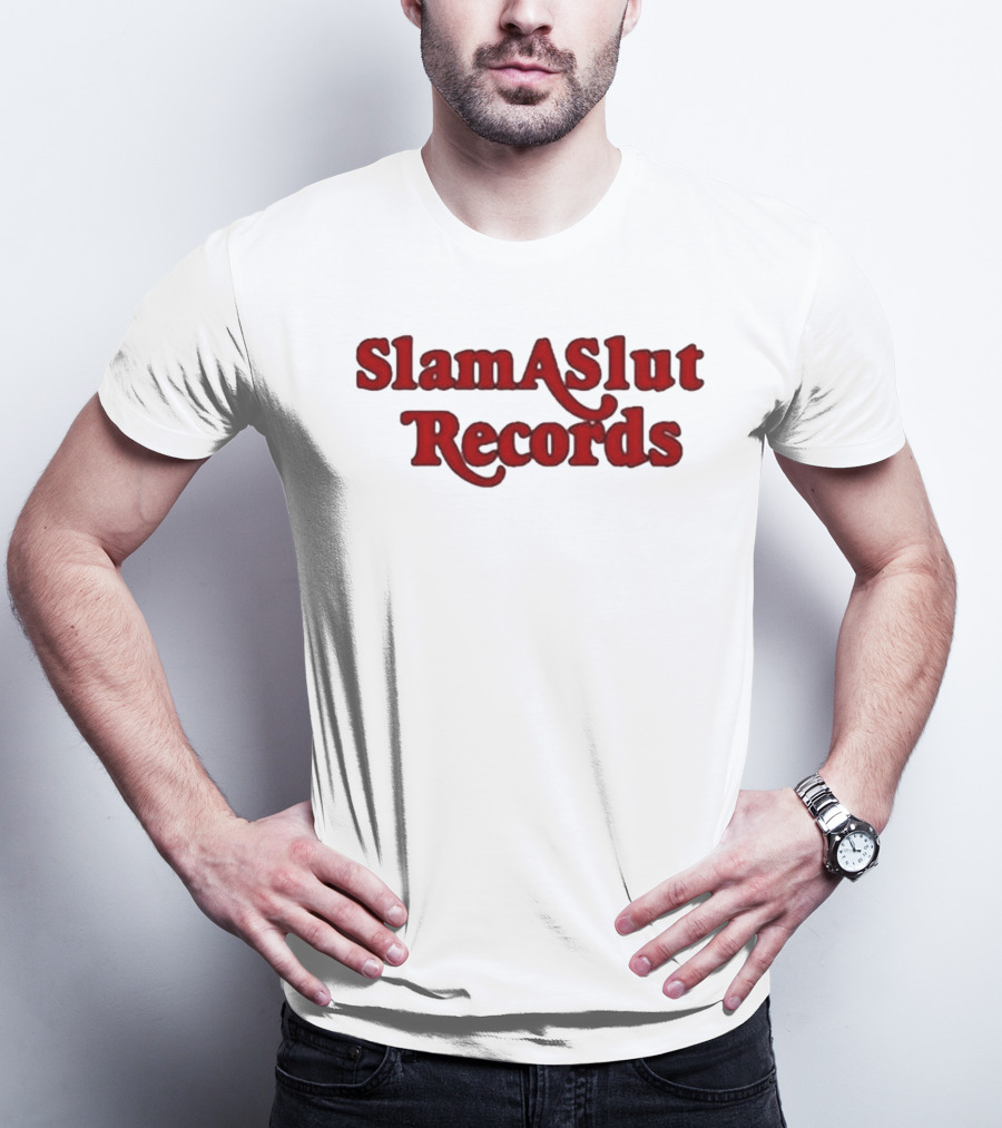 SlamASlut Records Vintage Inspired Music Label T-Shirt