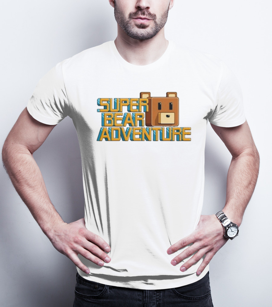 Super Bear Adventure Pixel Art Bear Face T-Shirt