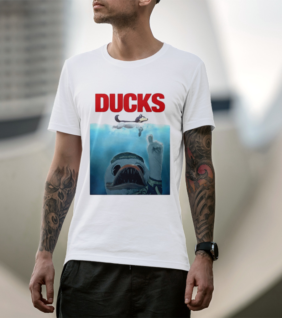 Oregon Ducks Jaws Parody With Washington Huskies Rivalry T-Shirt