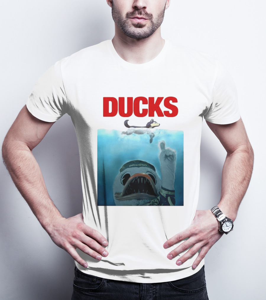 Oregon Ducks Jaws Parody With Washington Huskies Rivalry T-Shirt