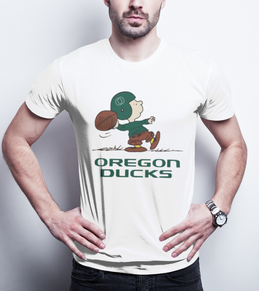 Peanuts Charlie Brown Oregon Ducks Football Quarterback T-Shirt
