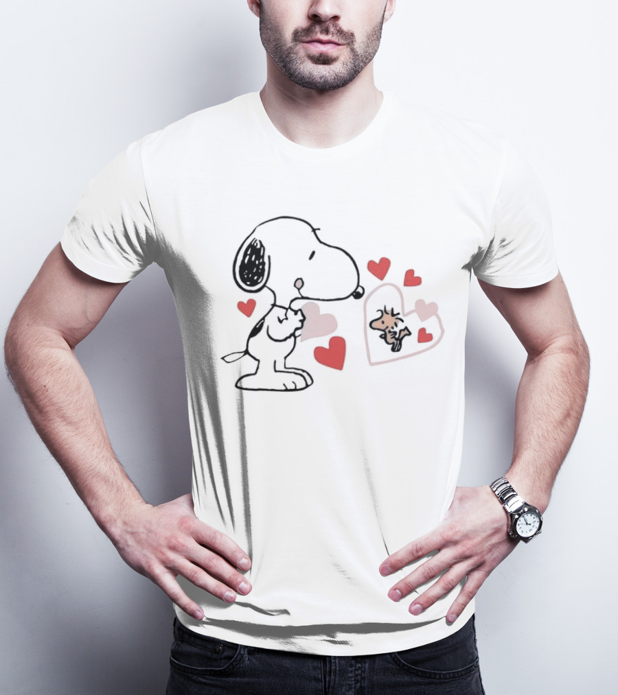 Peanuts Snoopy Woodstock Valentine Hearts Love T-Shirt