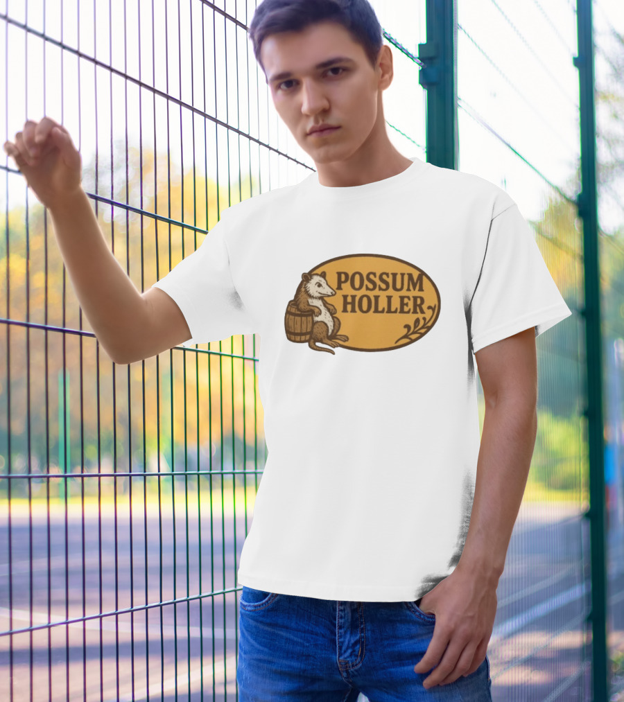 Possum Holler Rustic Opossum With Barrel T-Shirt