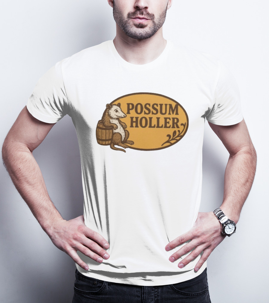 Possum Holler Rustic Opossum With Barrel T-Shirt