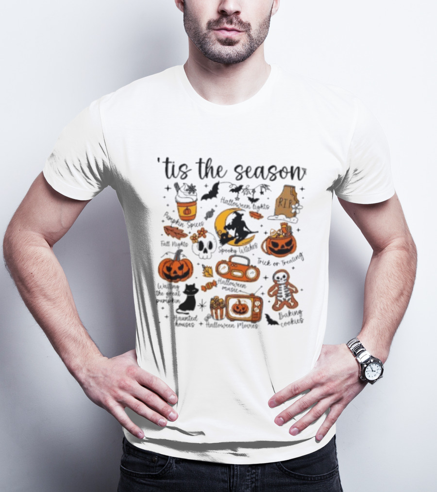 Tis The Season Pumpkin Spices Spooky Witches Halloween Trick Or Treat T-Shirt