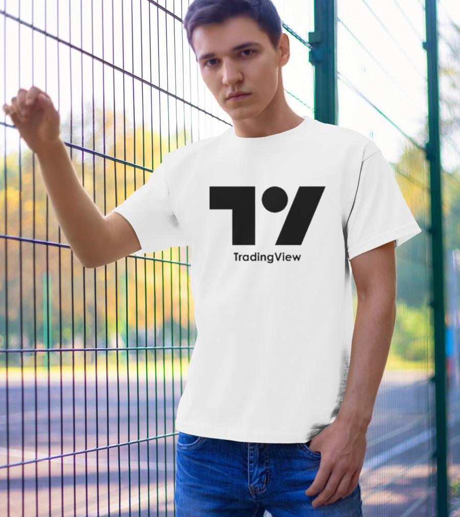 TradingView Bold Minimalist Block Monochrome T-Shirt