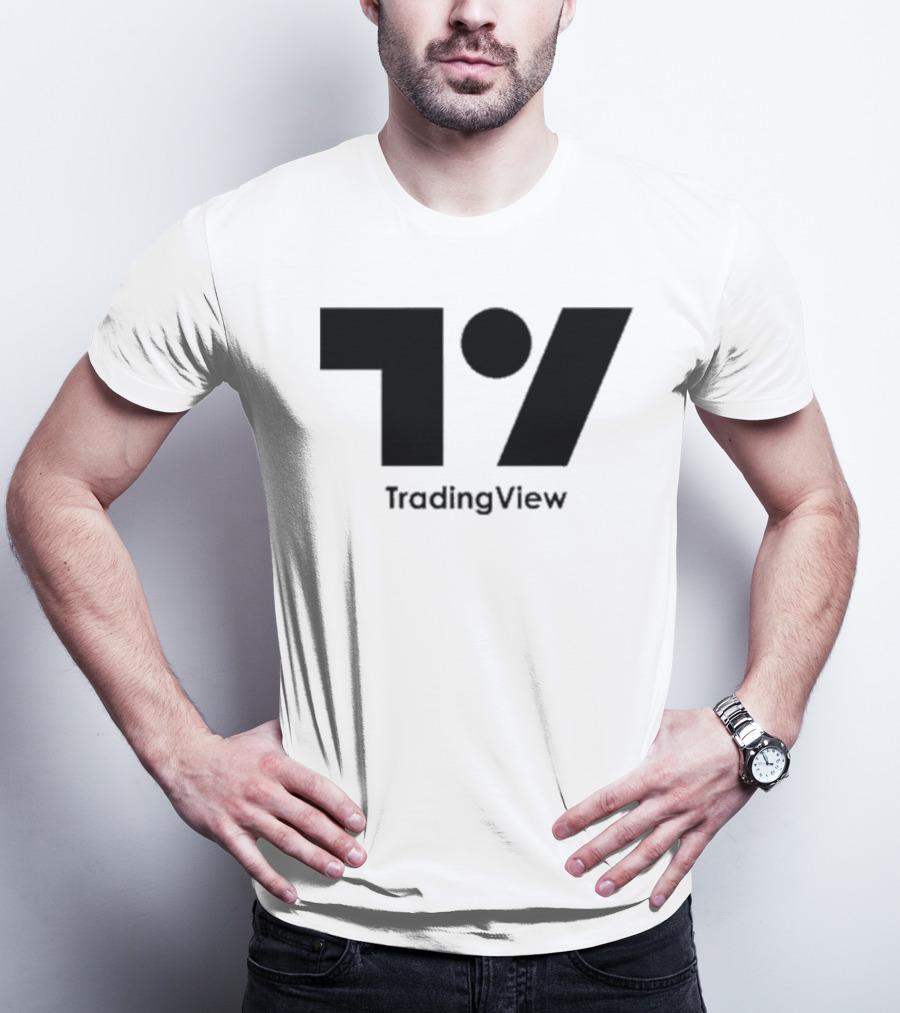 TradingView Bold Minimalist Block Monochrome T-Shirt