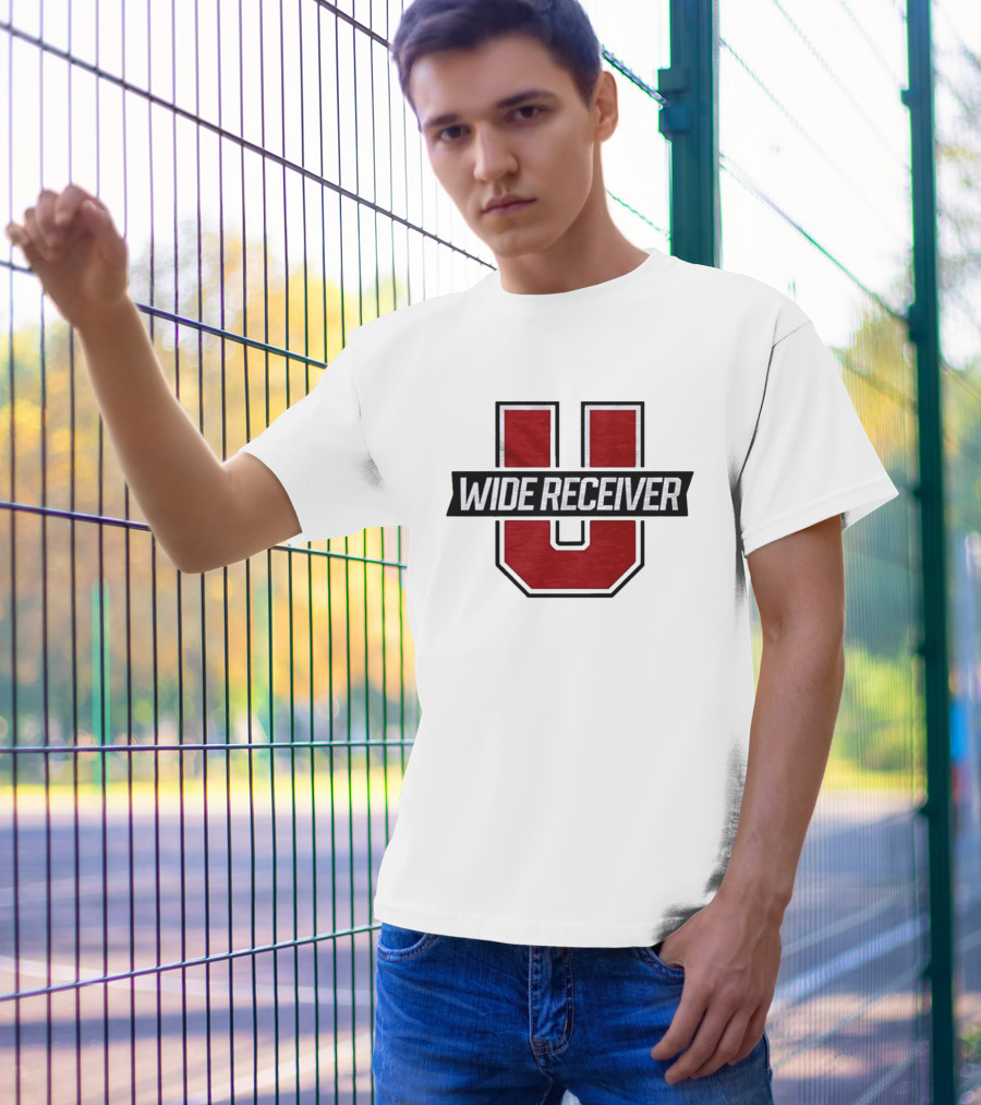 Wide Receiver U Team Red Black Block Lettering T-Shirt