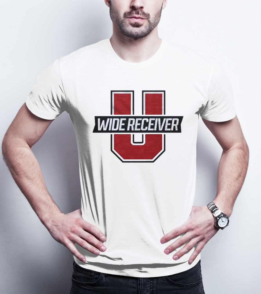 Wide Receiver U Team Red Black Block Lettering T-Shirt