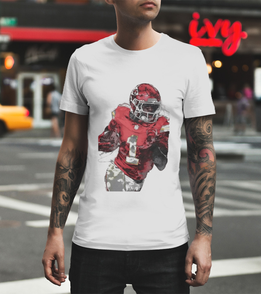 Kansas City Chiefs Xavier Worthy Football Player Number One T-Shirt