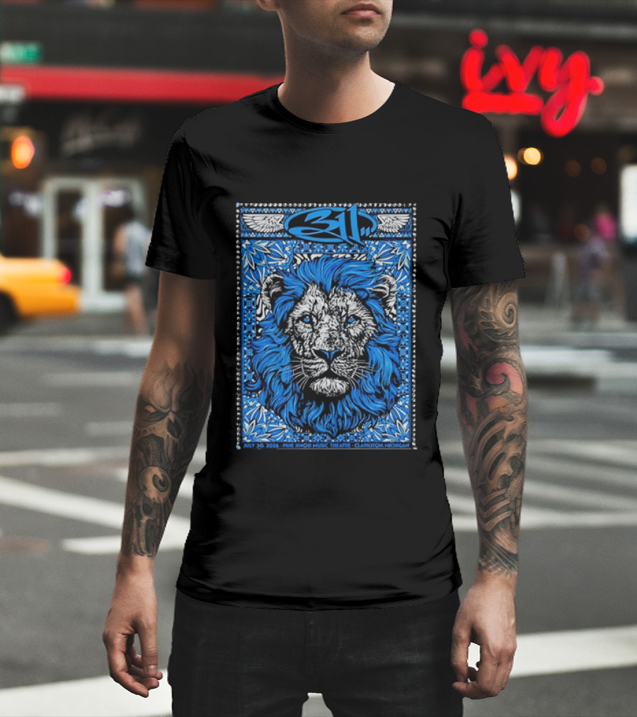311 Live At Pine Knob Music Theatre July 30 2026 Lion Artwork Clarkson Michigan T-Shirt