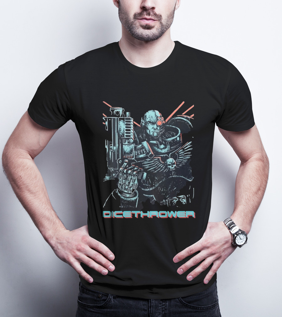 Iron Hand Space Marine Dicethrower With Bolter T-Shirt