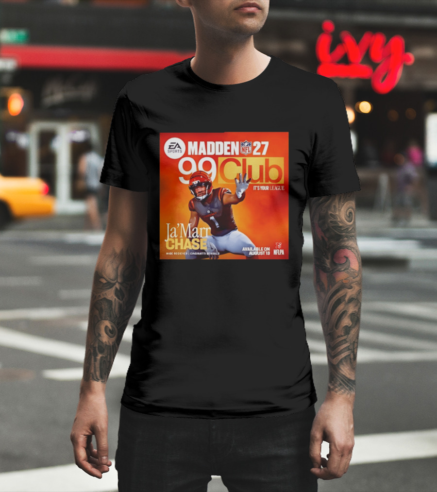 Ja'Marr Chase Cincinnati Bengals EA Sports Madden 27 99 Club NFLPA Available August 13 T-Shirt