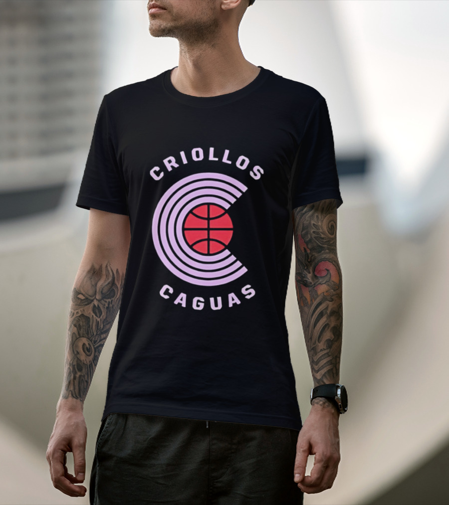 Criollos De Caguas Basketball Team Retro Style Logo Sports T-Shirt