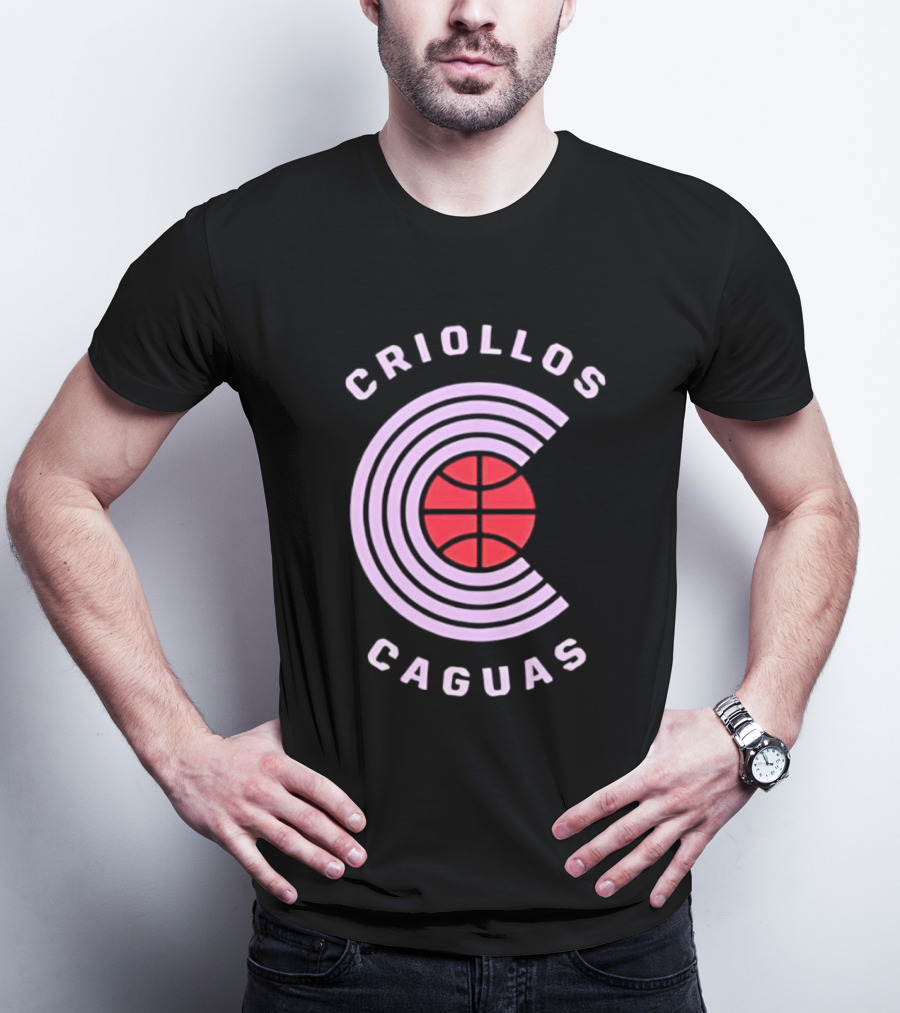 Criollos De Caguas Basketball Team Retro Style Logo Sports T-Shirt
